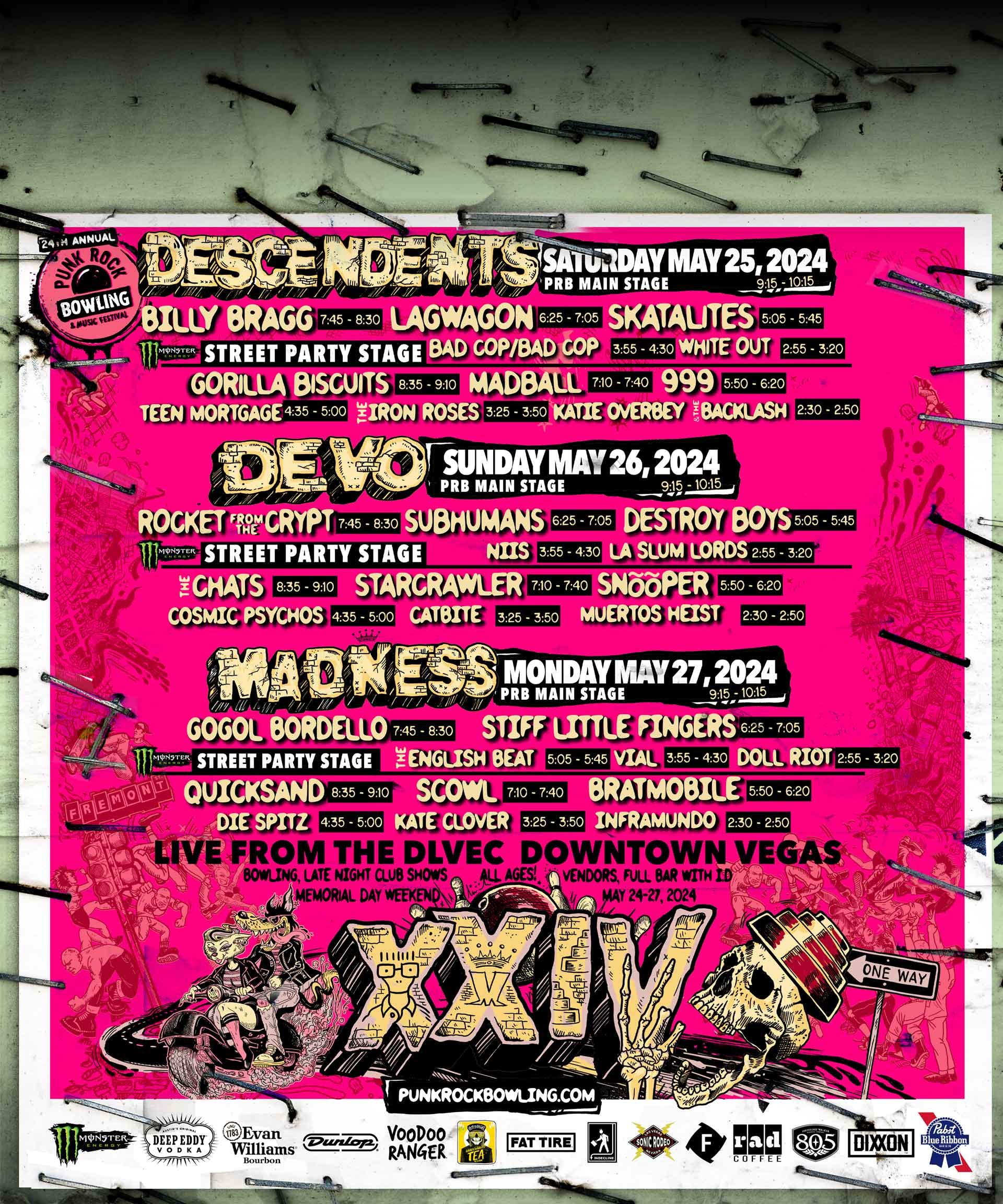 Punk Rock Bowling – May 24-27, 2024 in Downtown Las Vegas
